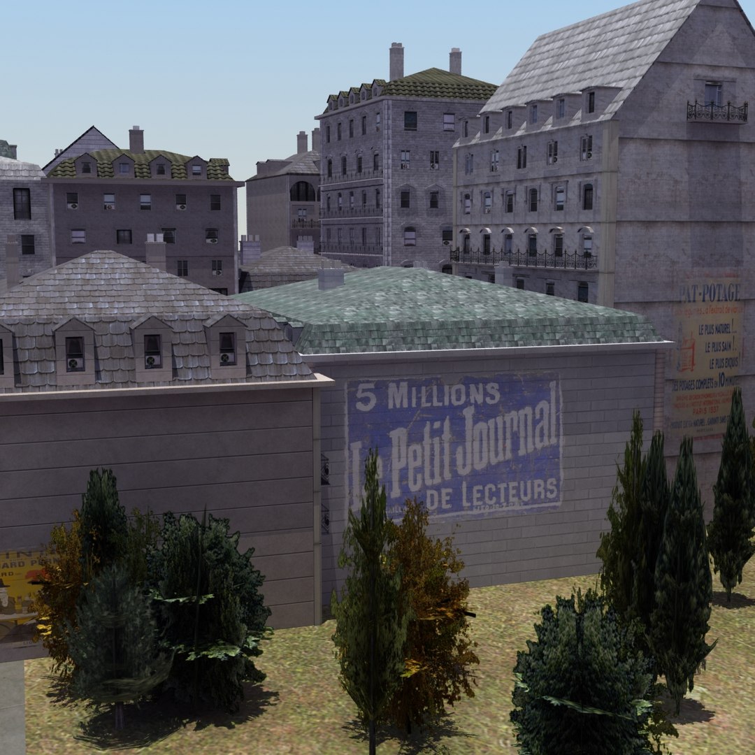 European City Street 3d Model