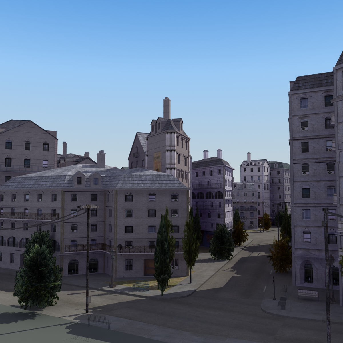 european city street 3d model