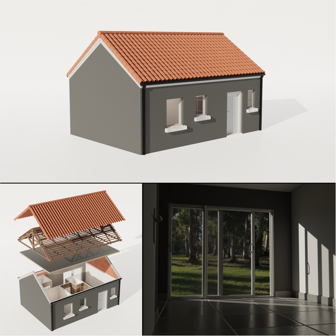 House Exterior And Interior 3D Model - TurboSquid 2206859