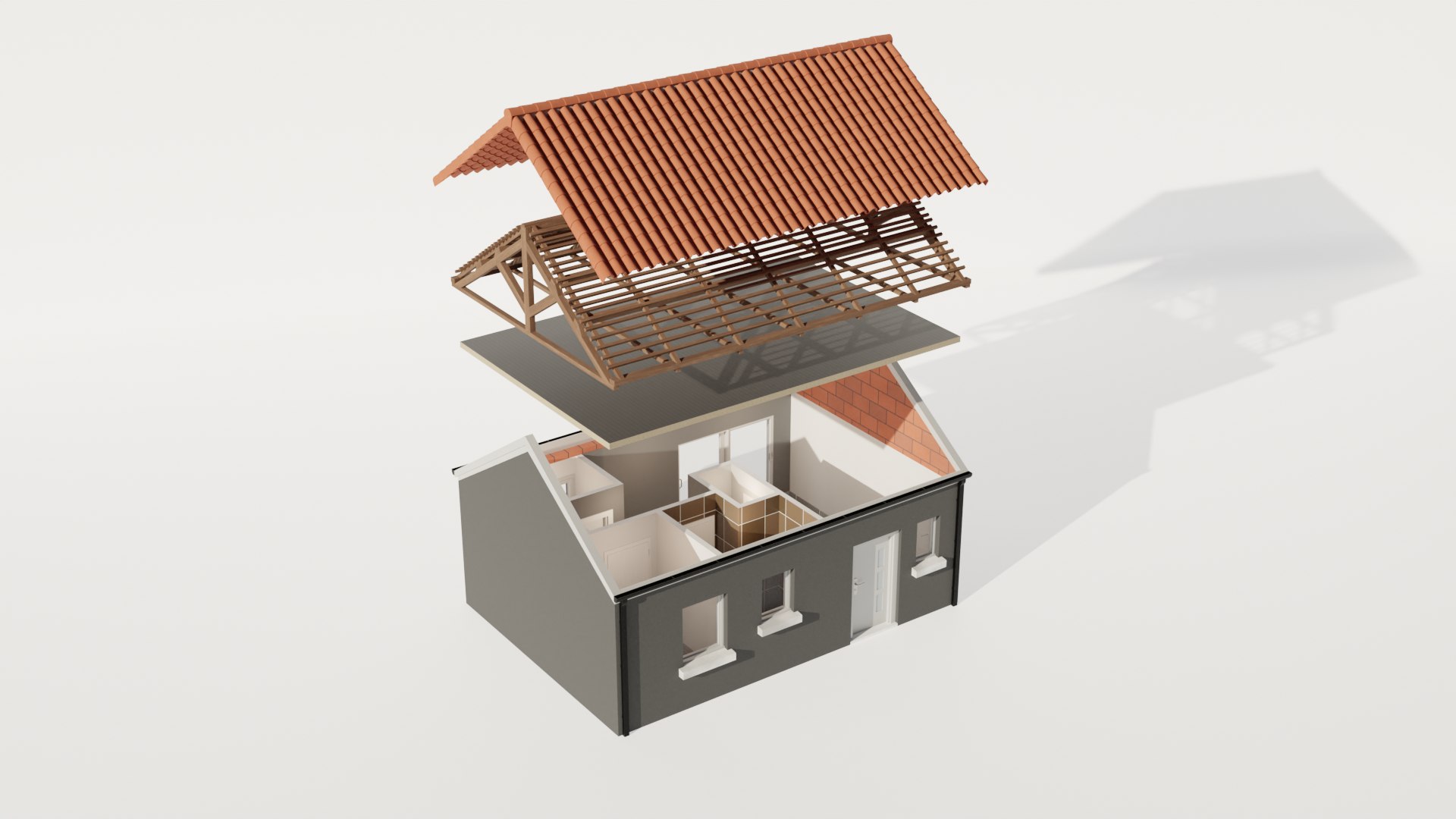 House Exterior And Interior 3D Model - TurboSquid 2206859