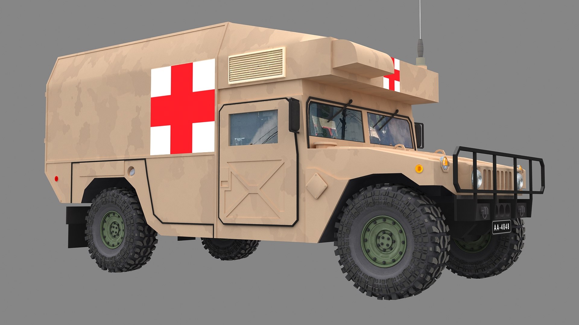 3D Low Poly Military Ambulance HMMWV M997 Model - TurboSquid 1871660