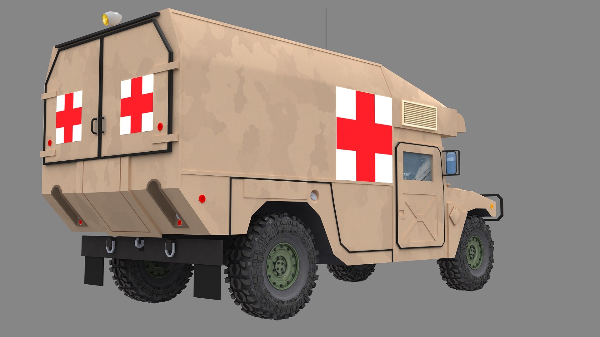 3D Low Poly Military Ambulance HMMWV M997 Model - TurboSquid 1871660