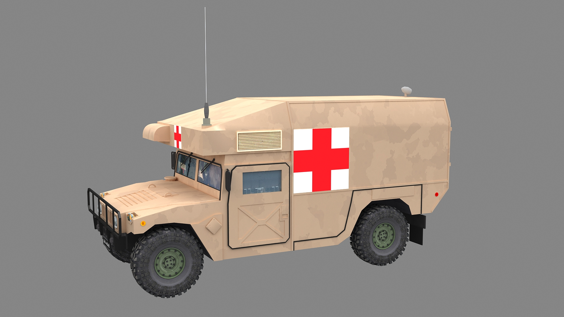 3D Low Poly Military Ambulance HMMWV M997 Model - TurboSquid 1871660