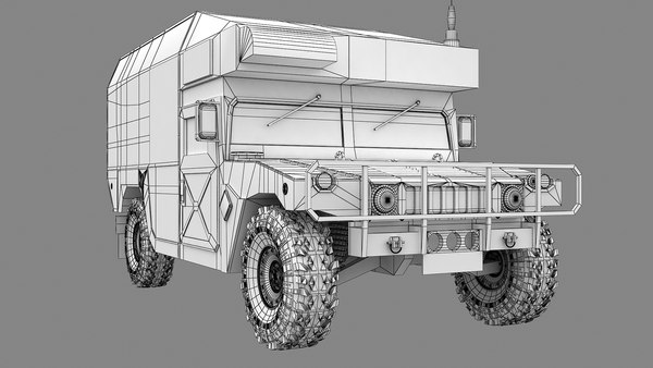 3D Low Poly Military Ambulance HMMWV M997 model - TurboSquid 1871660