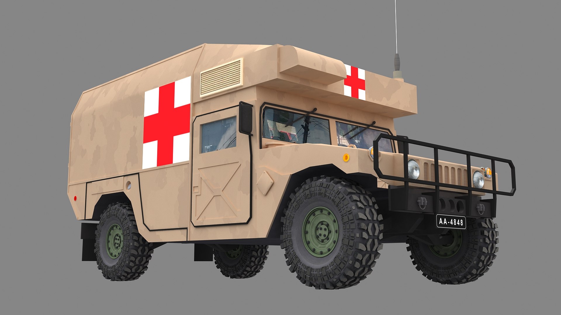 3D Low Poly Military Ambulance HMMWV M997 Model - TurboSquid 1871660