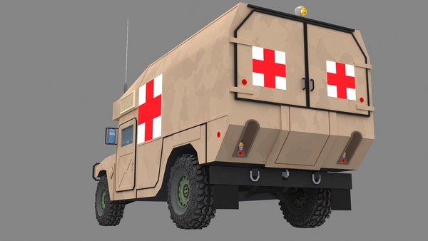 3D Low Poly Military Ambulance HMMWV M997 model - TurboSquid 1871660