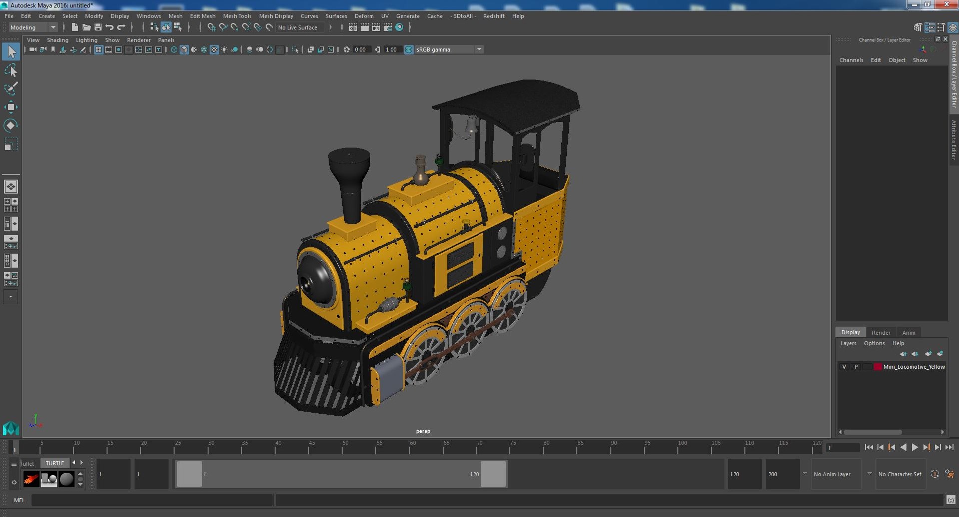 Mini Locomotive Yellow 3D Model - TurboSquid 2163497