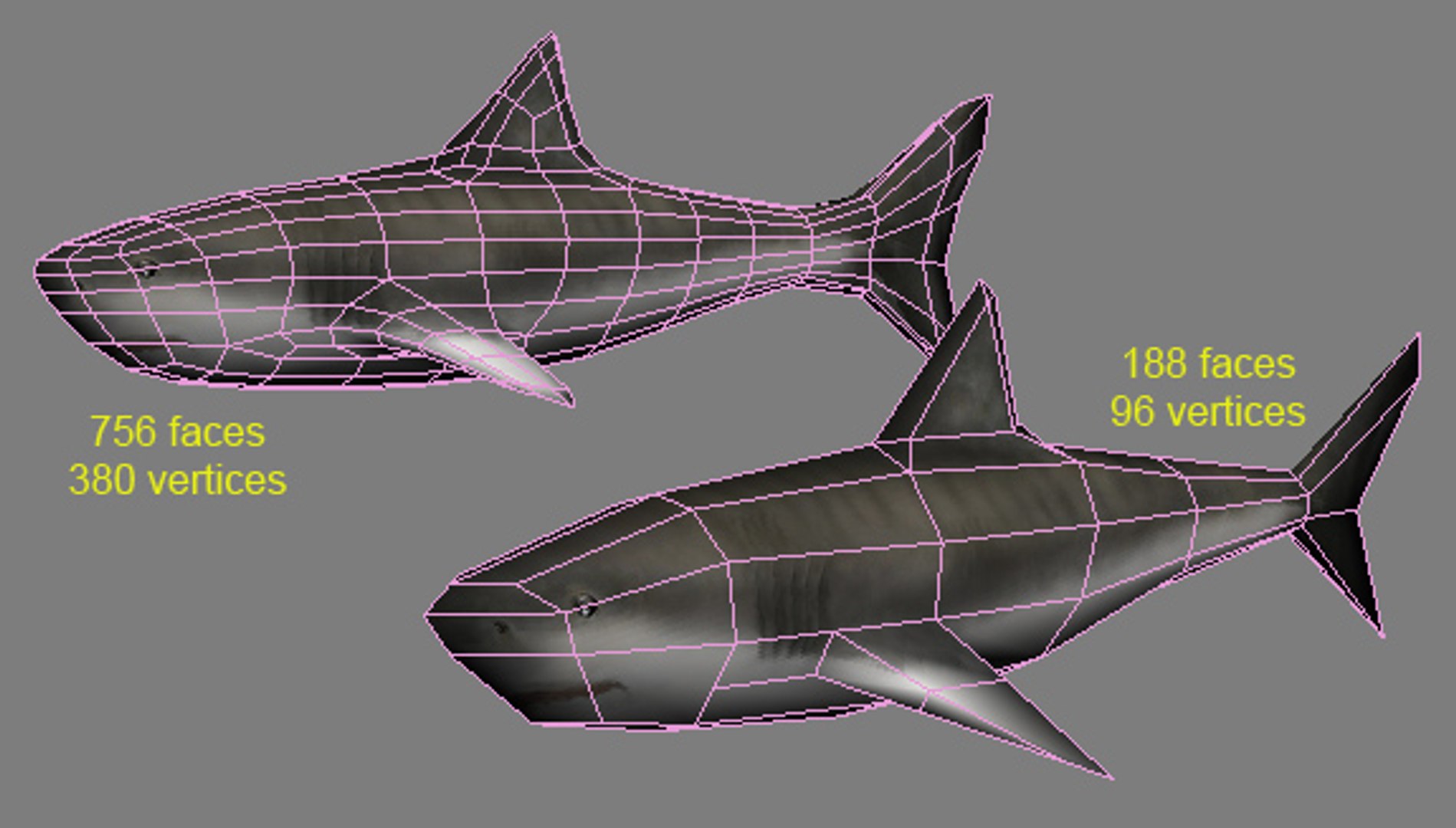 maya polygonal shark