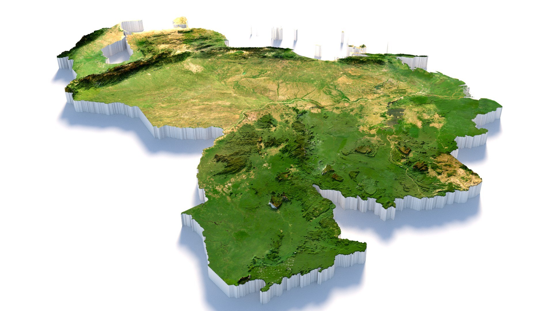 Venezuela Terrain Map 3D Model - TurboSquid 2337645