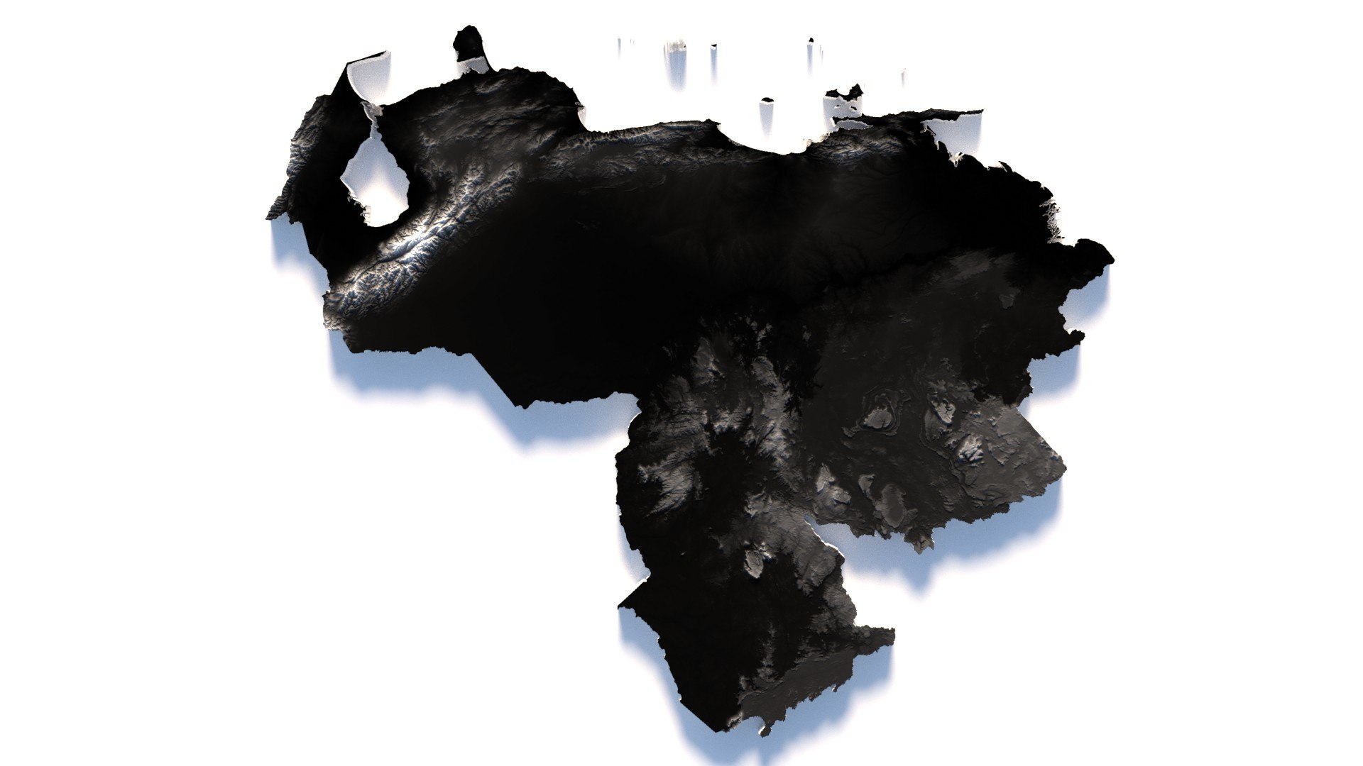 Venezuela Terrain Map 3D Model - TurboSquid 2337645