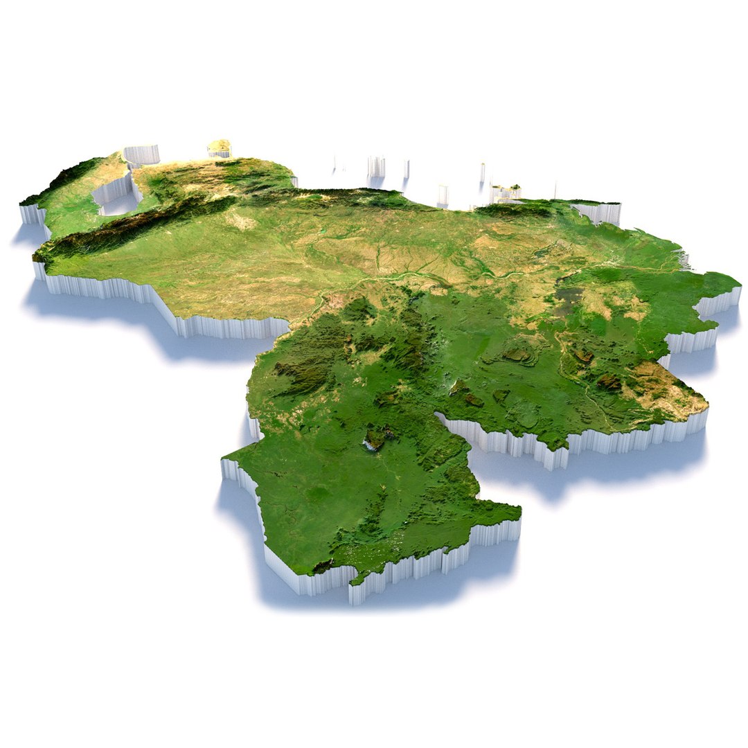 Venezuela Terrain Map 3D Model - TurboSquid 2337645