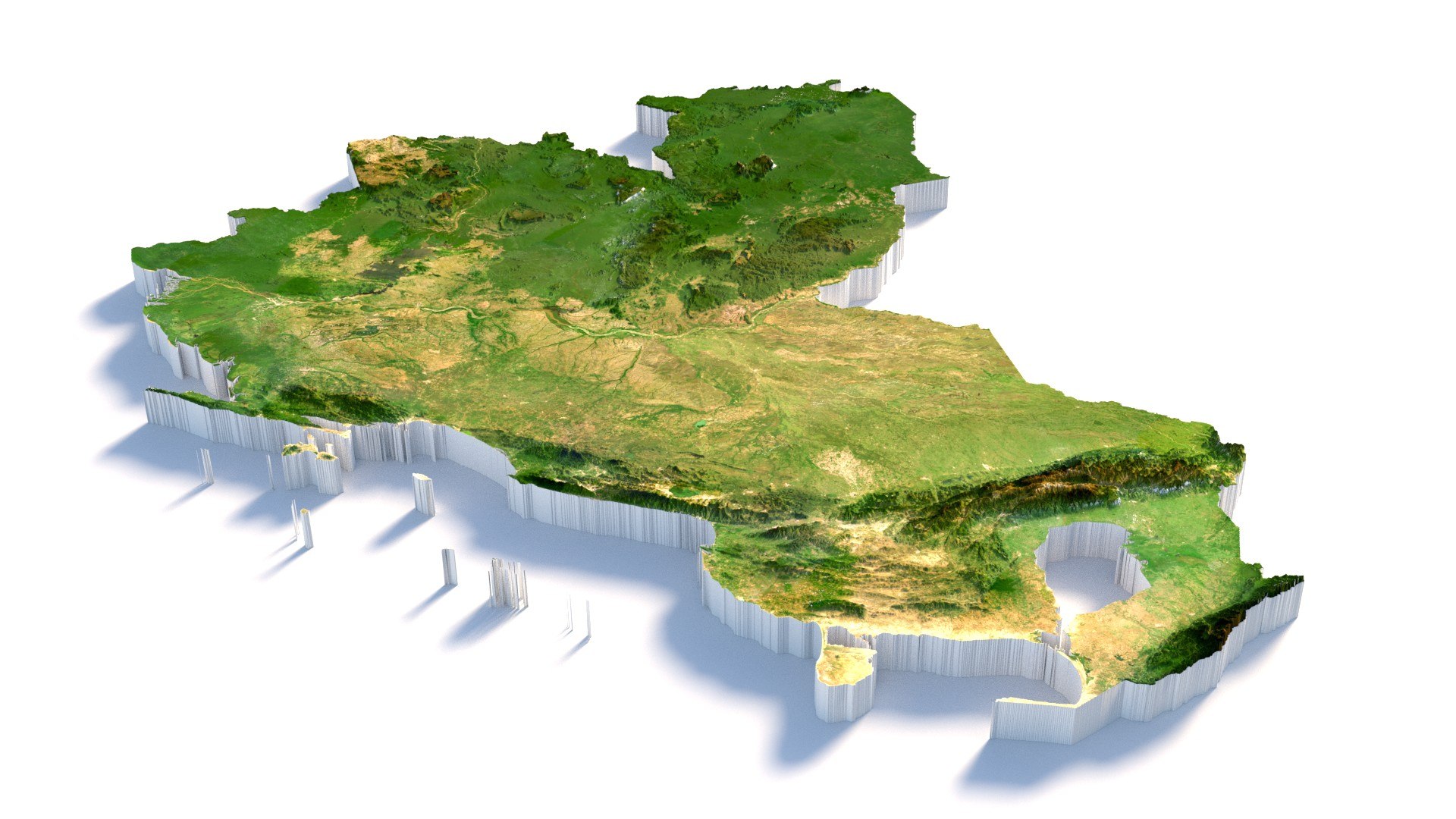 Venezuela Terrain Map 3D Model - TurboSquid 2337645