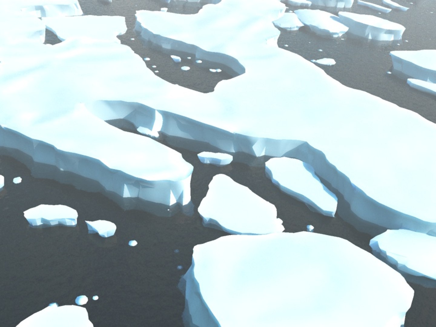 3d glacier arctic ice