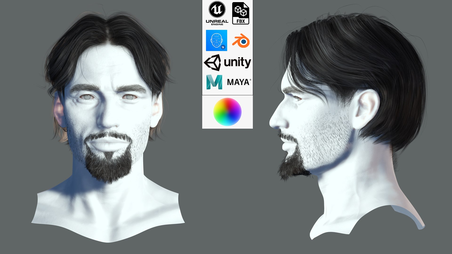 Realistic Hair Beard brows mustache p4 3D-Modell - TurboSquid 2041889