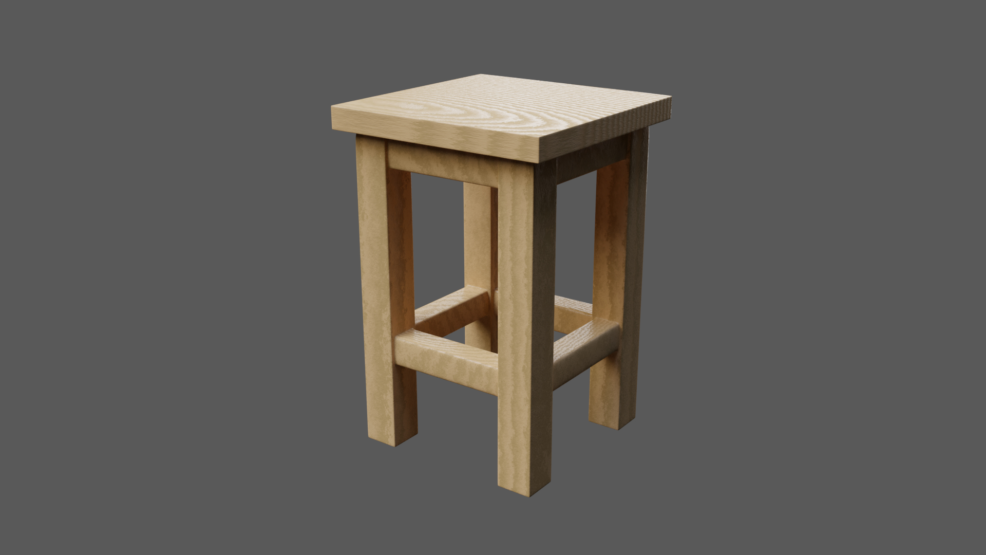 Wooden Tabouret 3D - TurboSquid 2008682