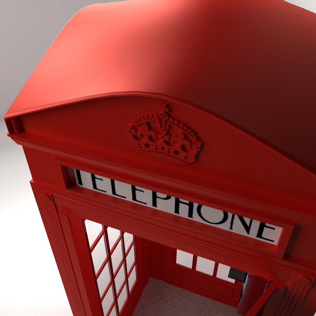 Red Phone Booth 3d Model