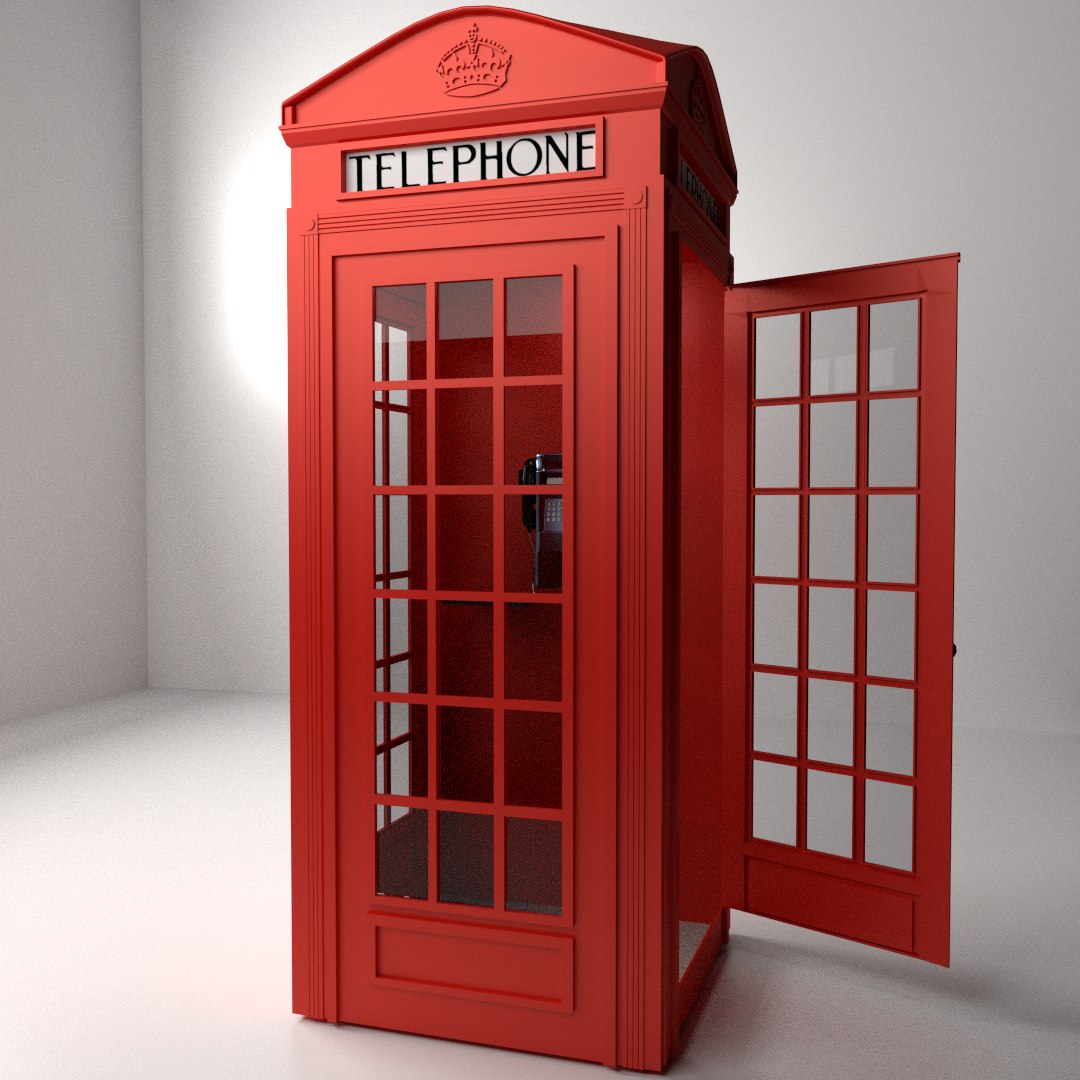 Red Phone Booth 3d Model