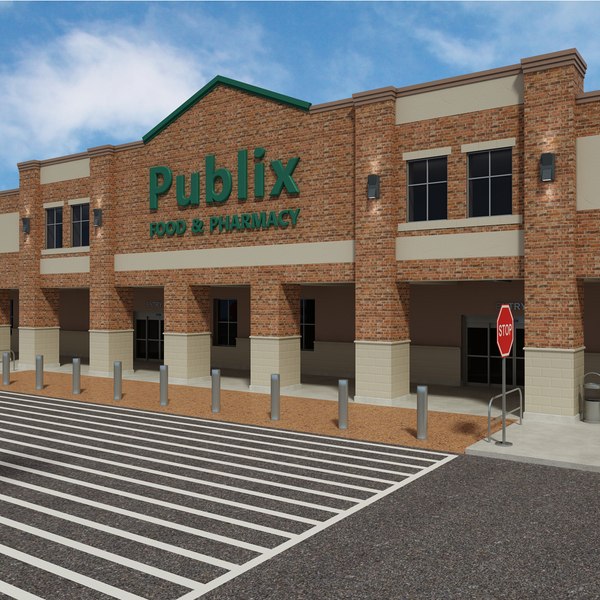 3D модель Retail Store Building Publix - TurboSquid 1919858