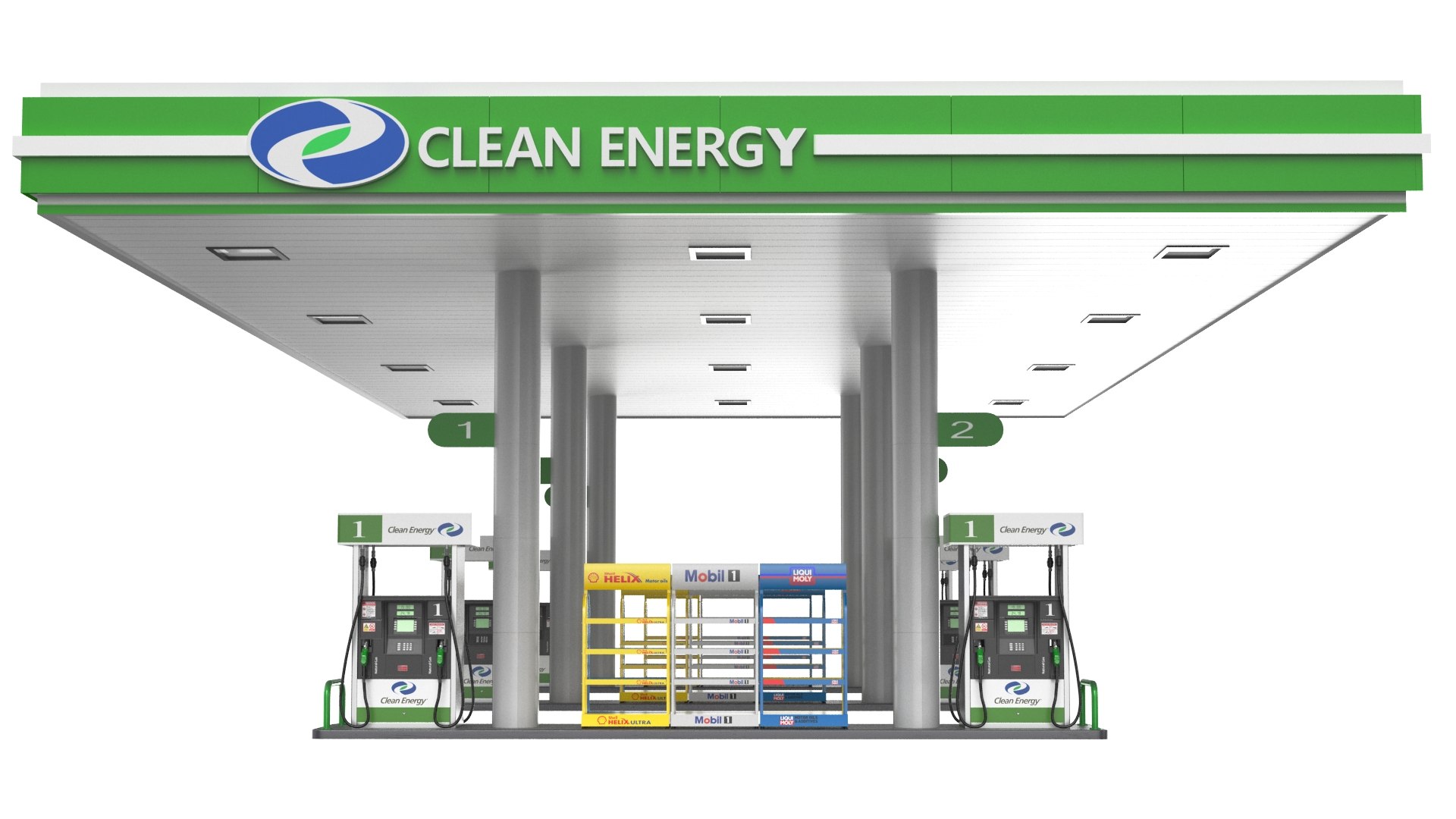 Two Detailed Gas Station Buildings 3D Model - TurboSquid 2037674