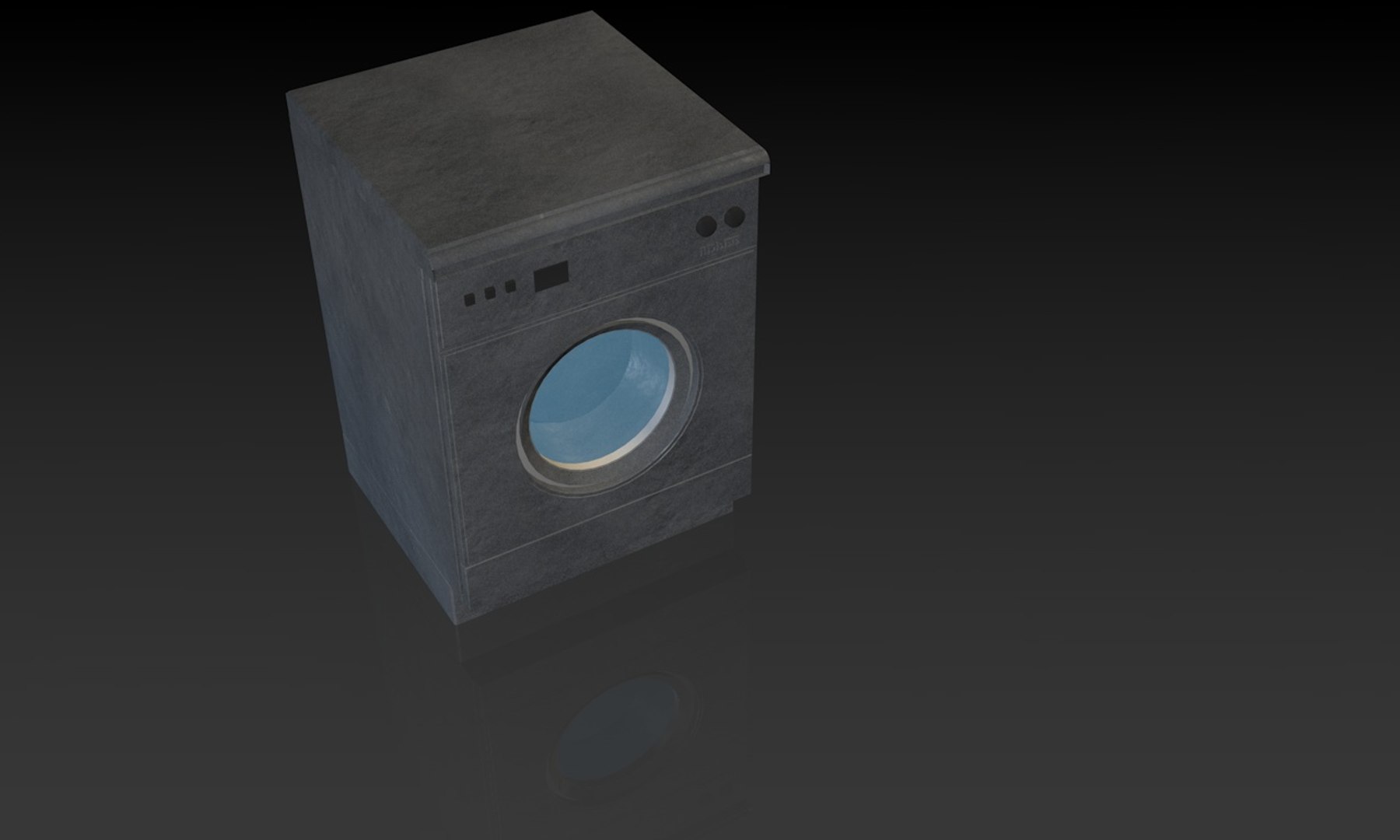 3d Dark Washing Machine Model