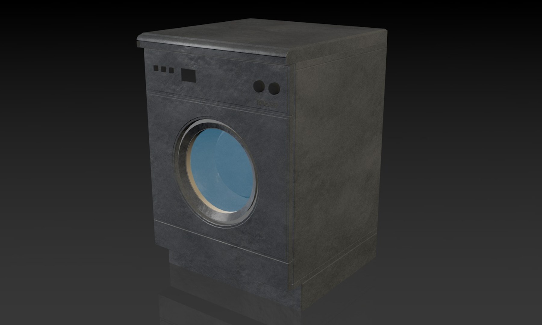 3d Dark Washing Machine Model