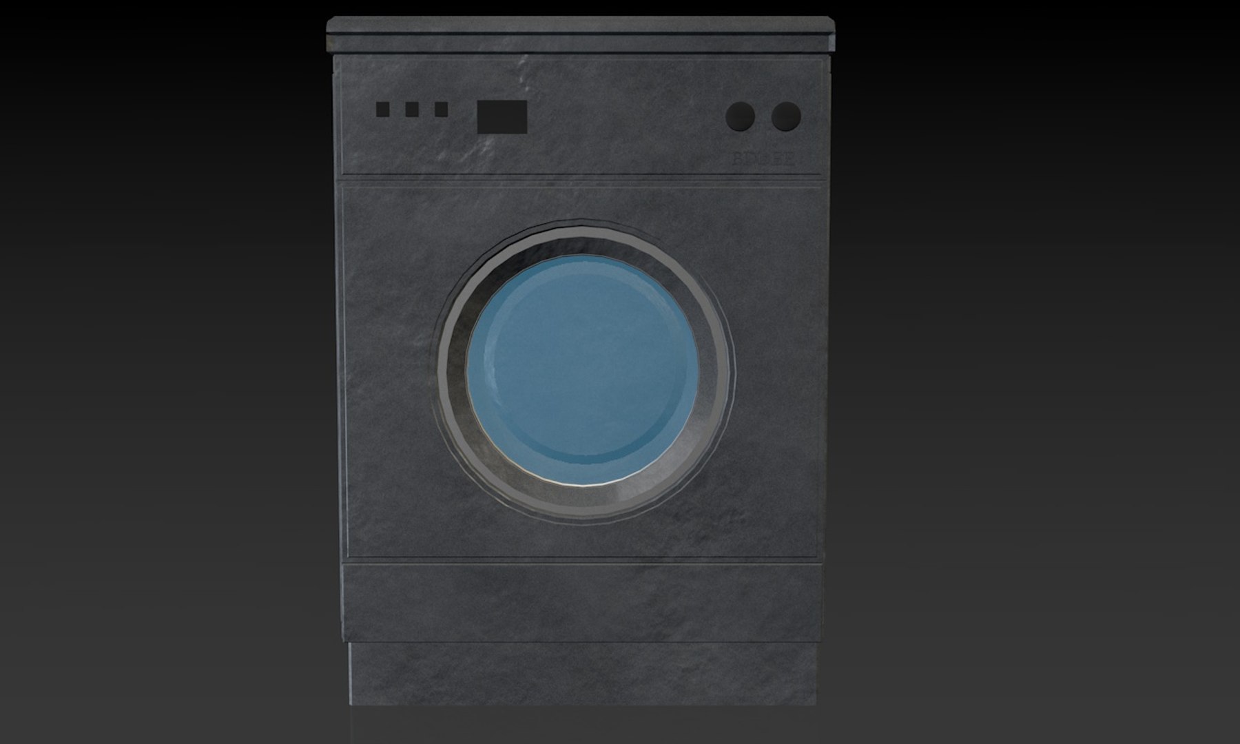 3d Dark Washing Machine Model