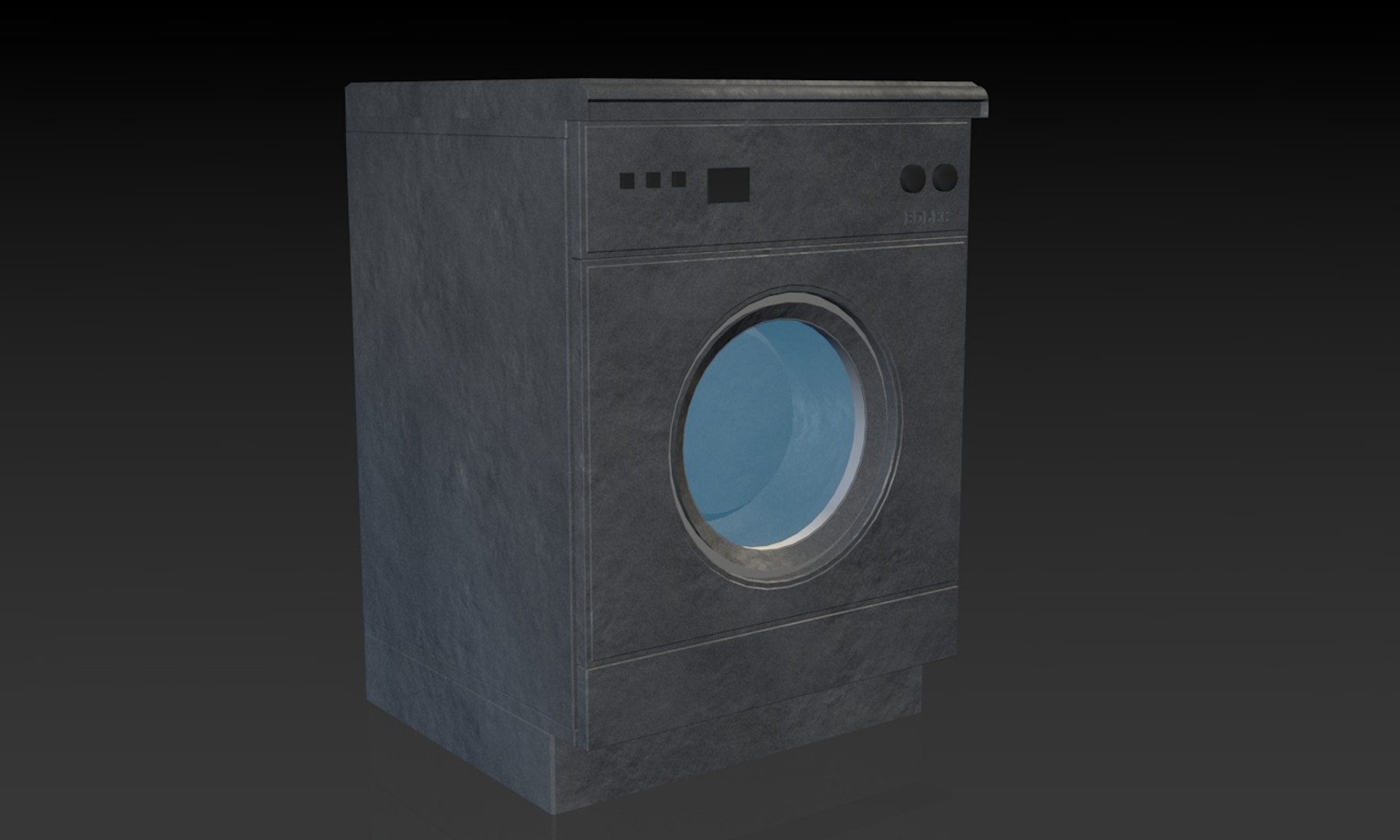 3d Dark Washing Machine Model