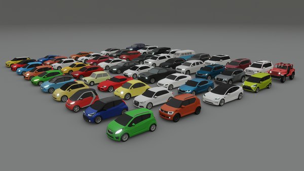 coleção de 50 carros low poly Modelo 3D - TurboSquid 1751651