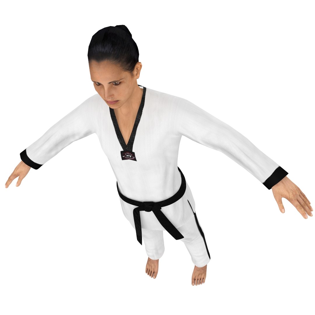 3D female taekwondo woman model - TurboSquid 1293298