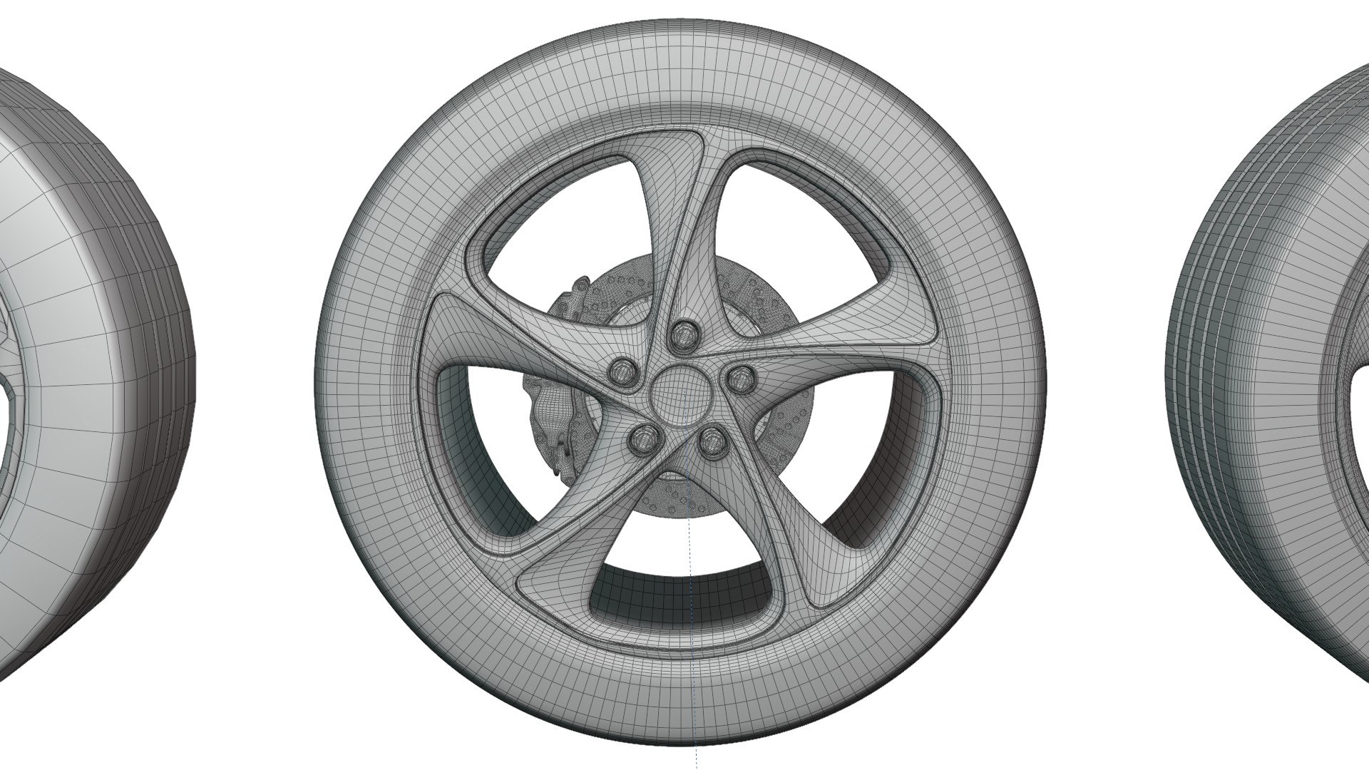 Realistic RIM And Tire 01 Subdivision Ready 1K 2K 4K Low-poly 3D Model ...