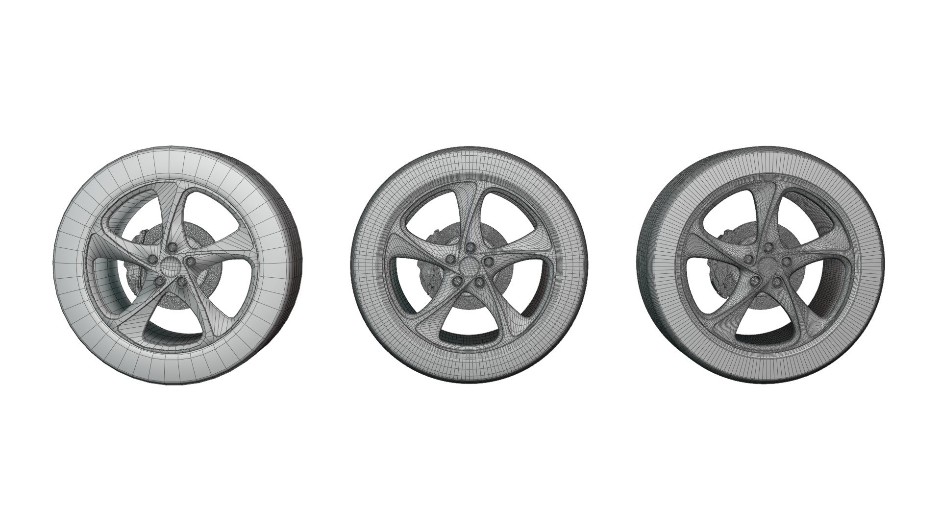 Realistic RIM And Tire 01 Subdivision Ready 1K 2K 4K Low-poly 3D Model ...