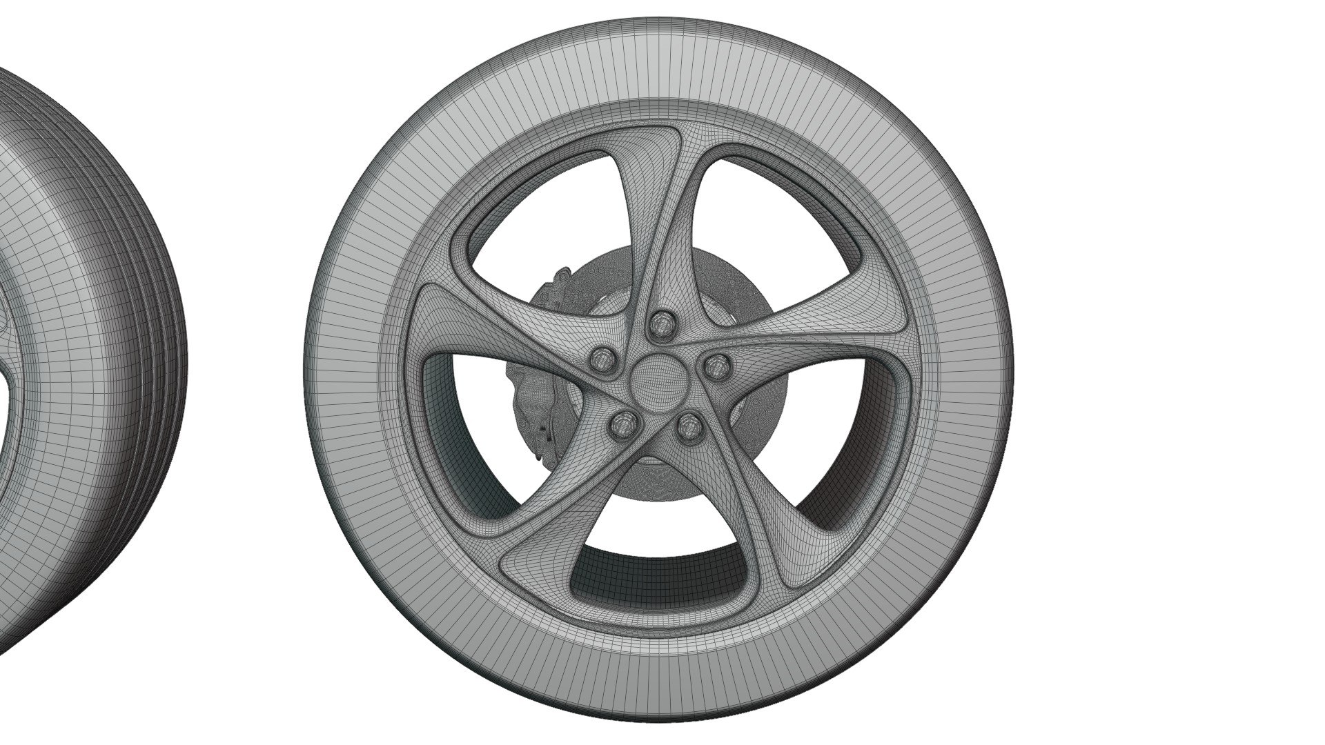 Realistic RIM And Tire 01 Subdivision Ready 1K 2K 4K Low-poly 3D Model ...