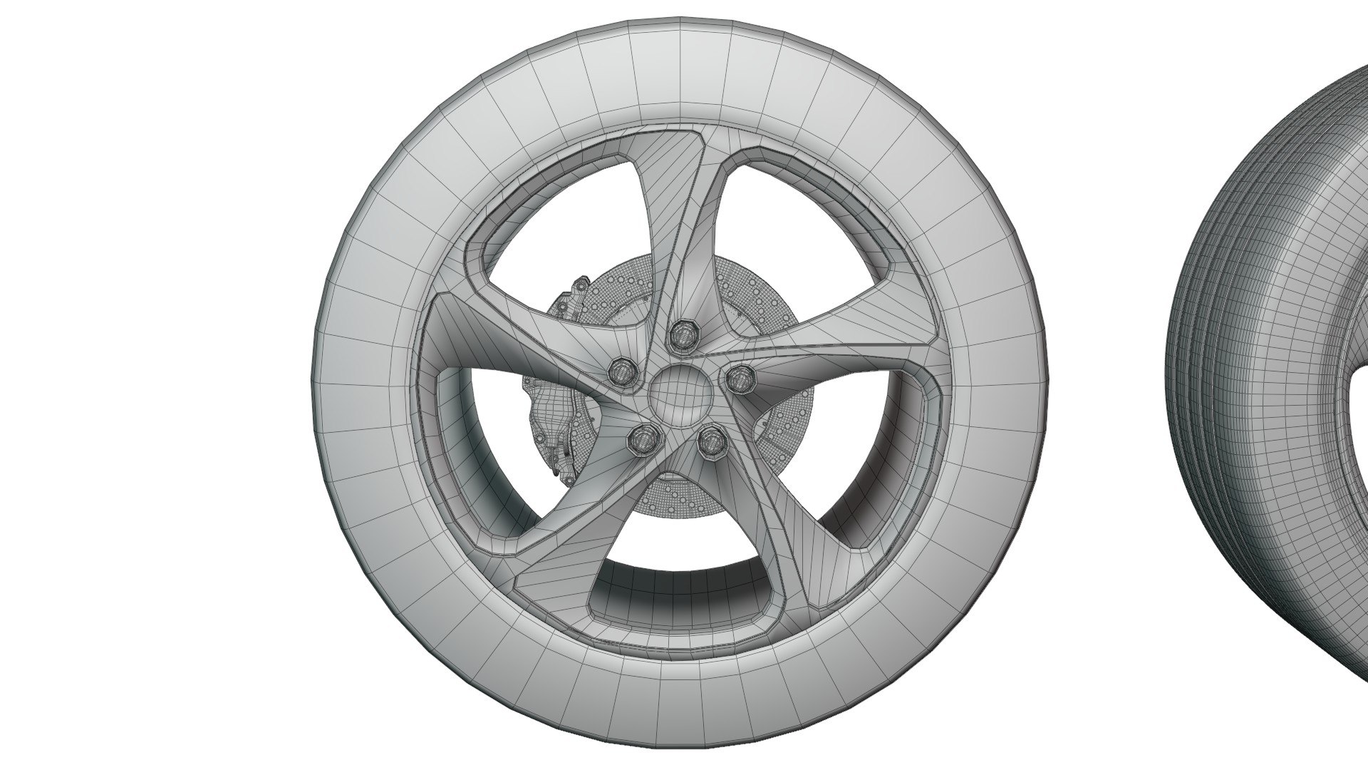 Realistic RIM And Tire 01 Subdivision Ready 1K 2K 4K Low-poly 3D Model ...