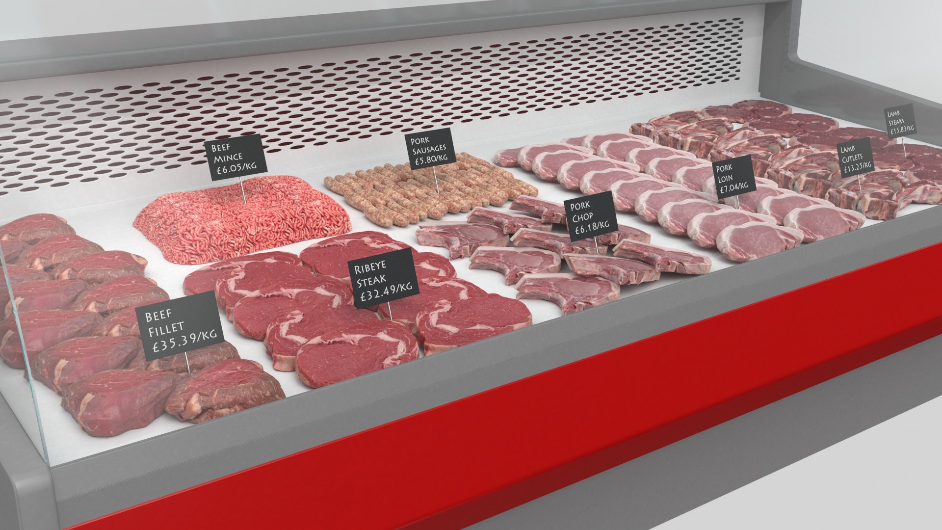 Supermarket Meat Counter 3D Model - TurboSquid 2027130