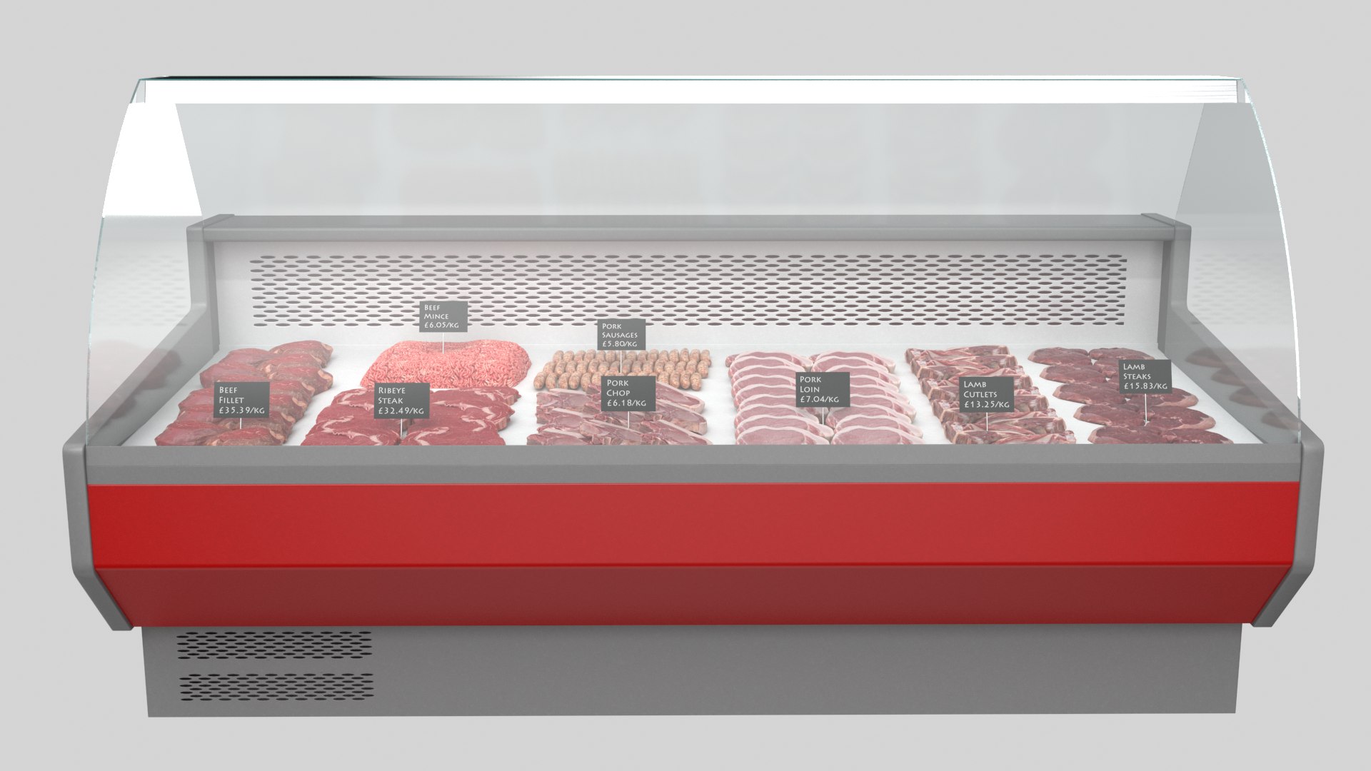 Supermarket Meat Counter 3D Model - TurboSquid 2027130