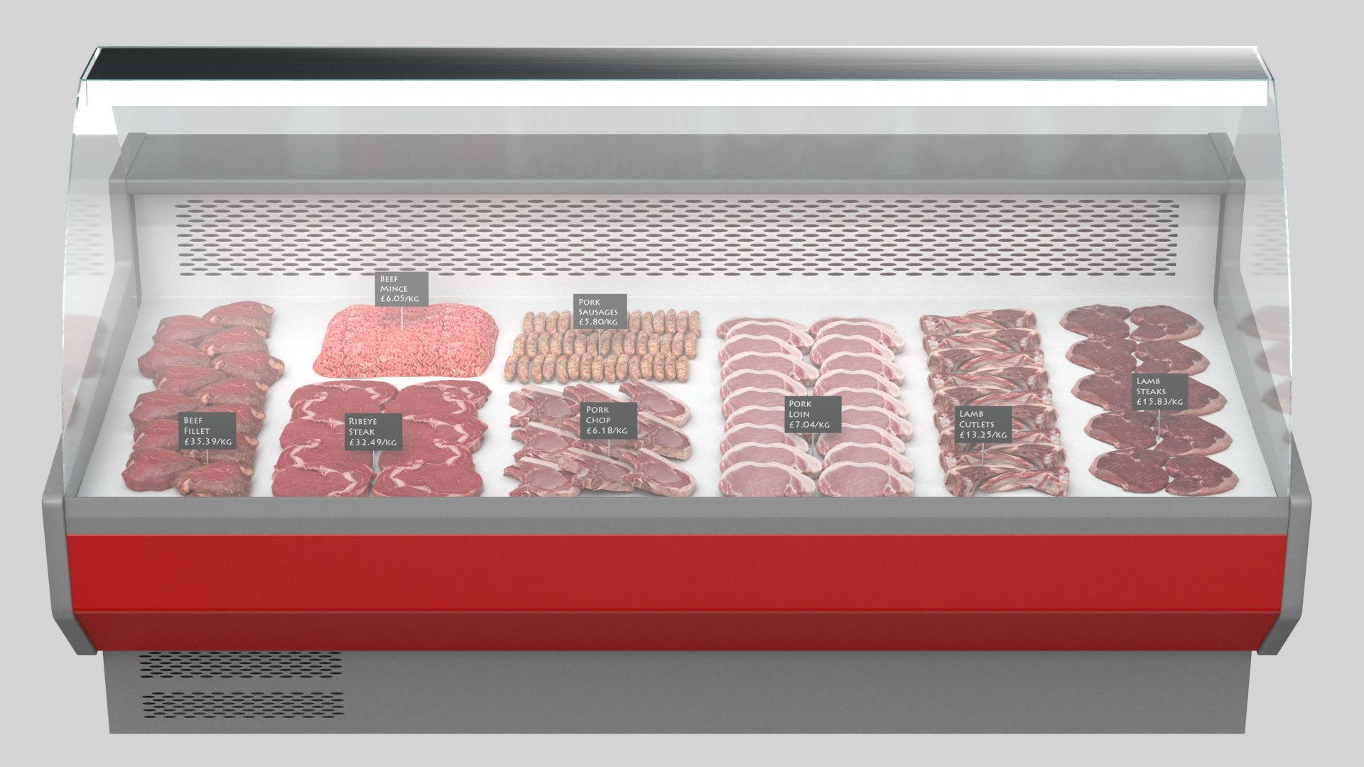 Supermarket Meat Counter 3D Model - TurboSquid 2027130