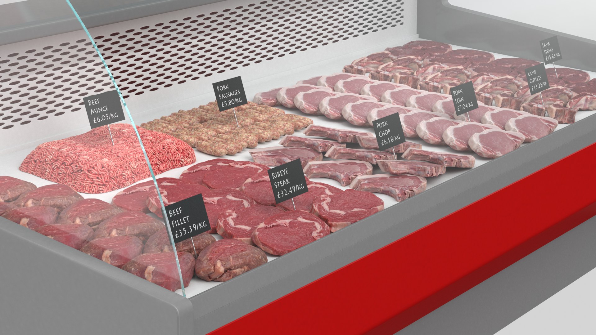 Supermarket Meat Counter 3D Model - TurboSquid 2027130