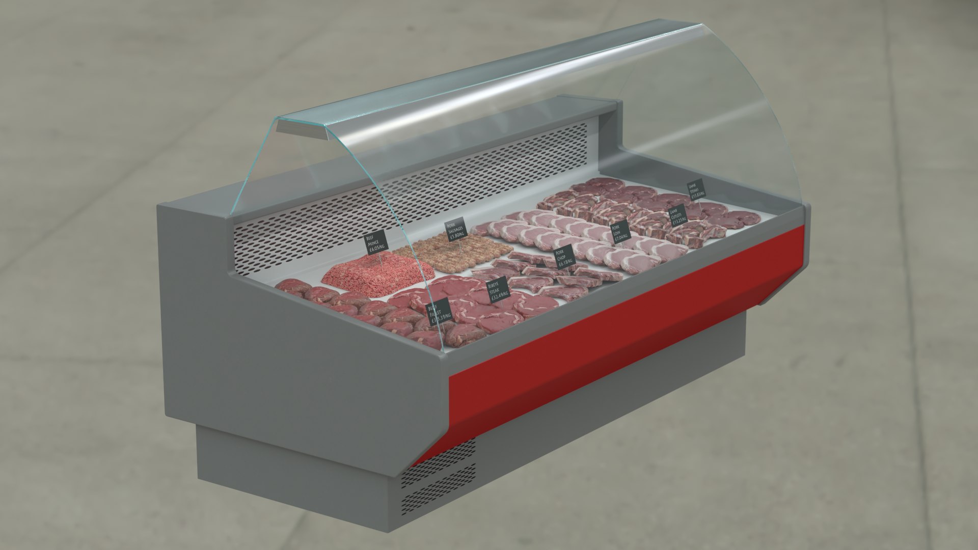 Supermarket Meat Counter 3D Model - TurboSquid 2027130