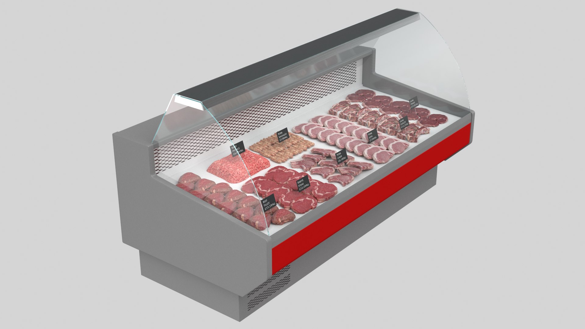 Supermarket Meat Counter 3D Model - TurboSquid 2027130