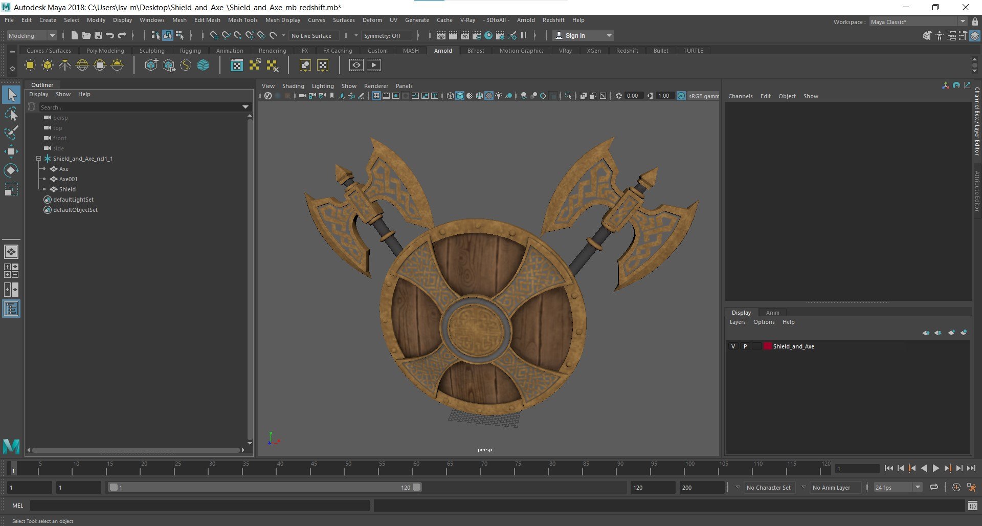 Shield And Axe 3D Model - TurboSquid 2396010
