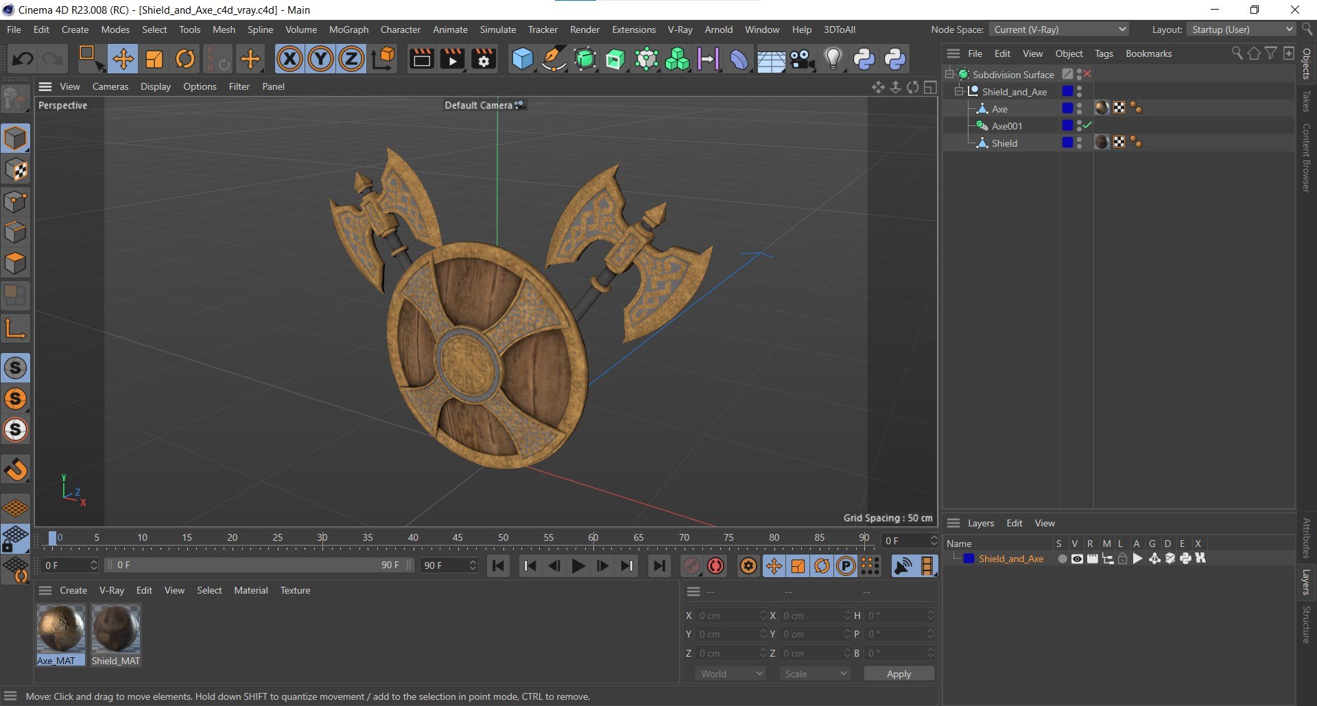Shield And Axe 3D Model - TurboSquid 2396010