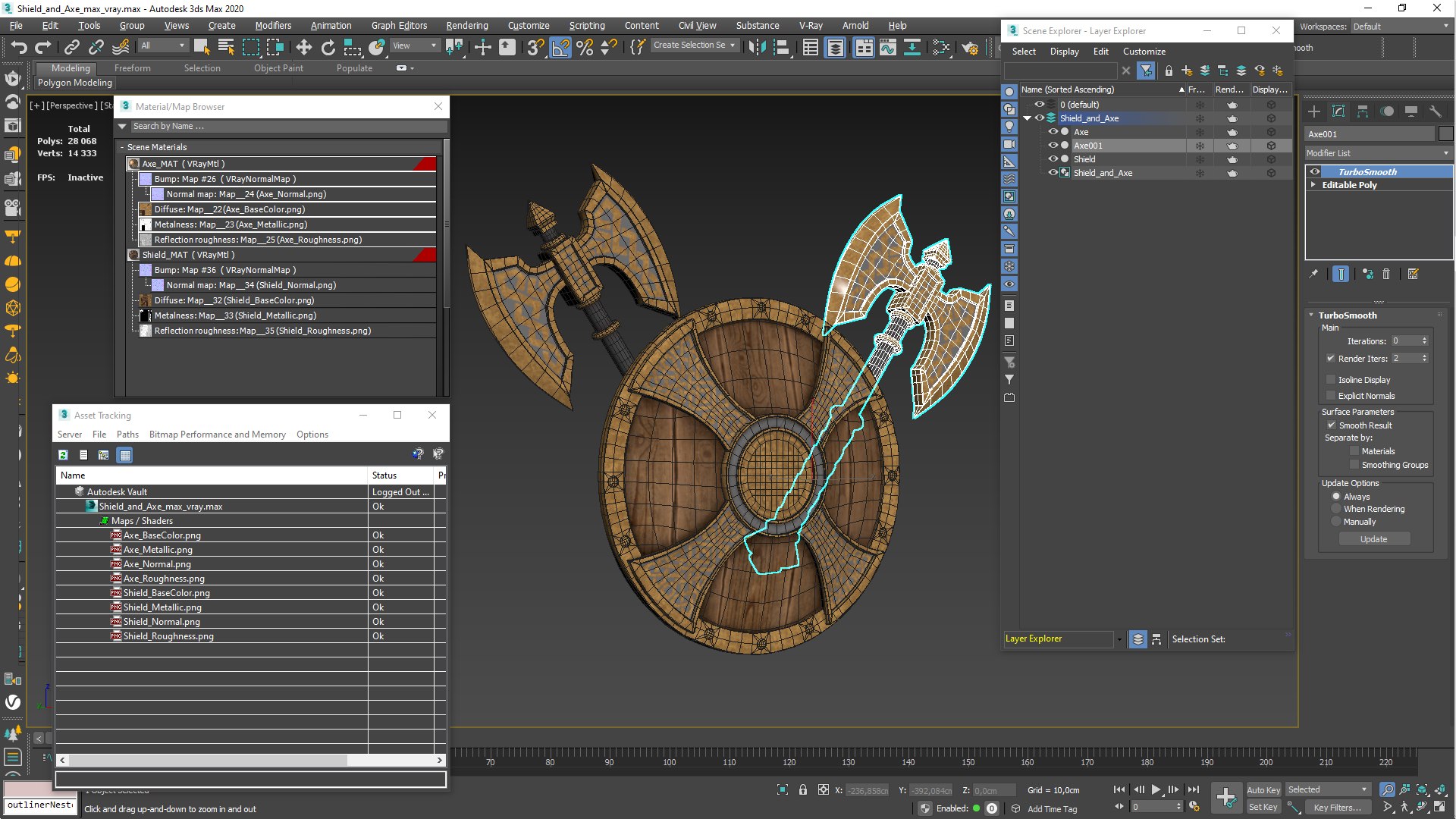 Shield And Axe 3D Model - TurboSquid 2396010