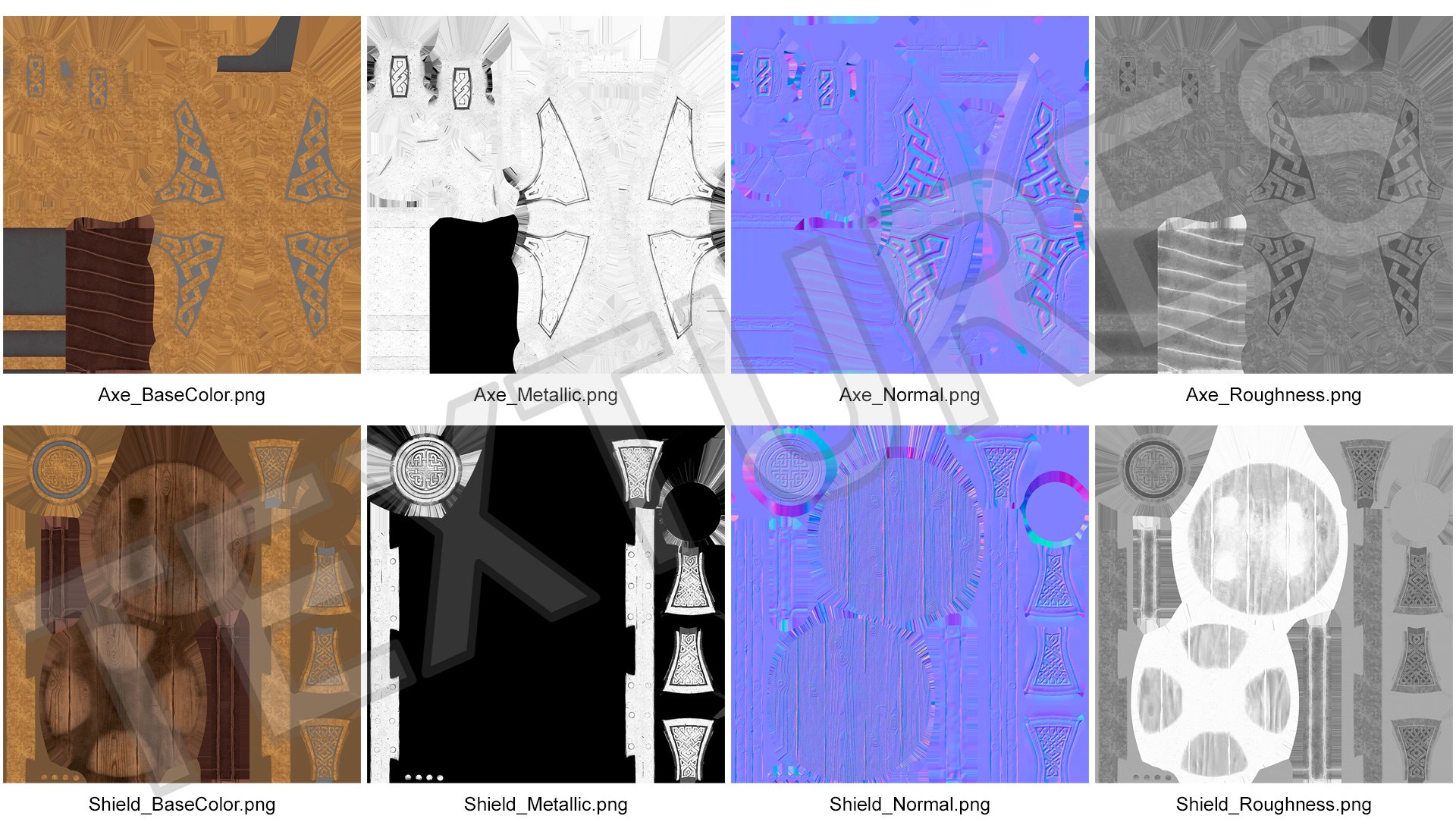 Shield And Axe 3D Model - TurboSquid 2396010