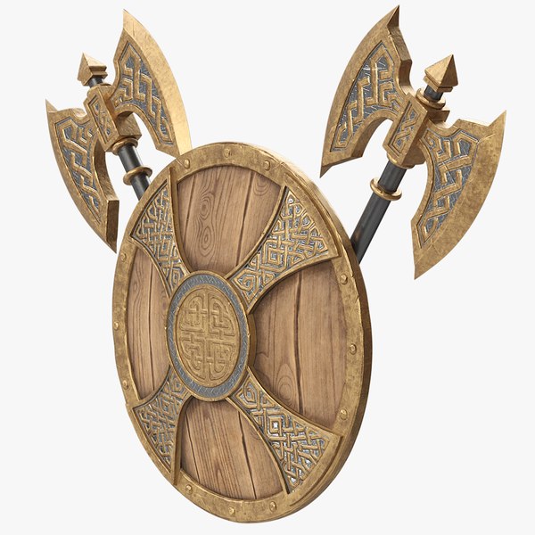 modelo 3d Escudo y hacha - TurboSquid 2396010