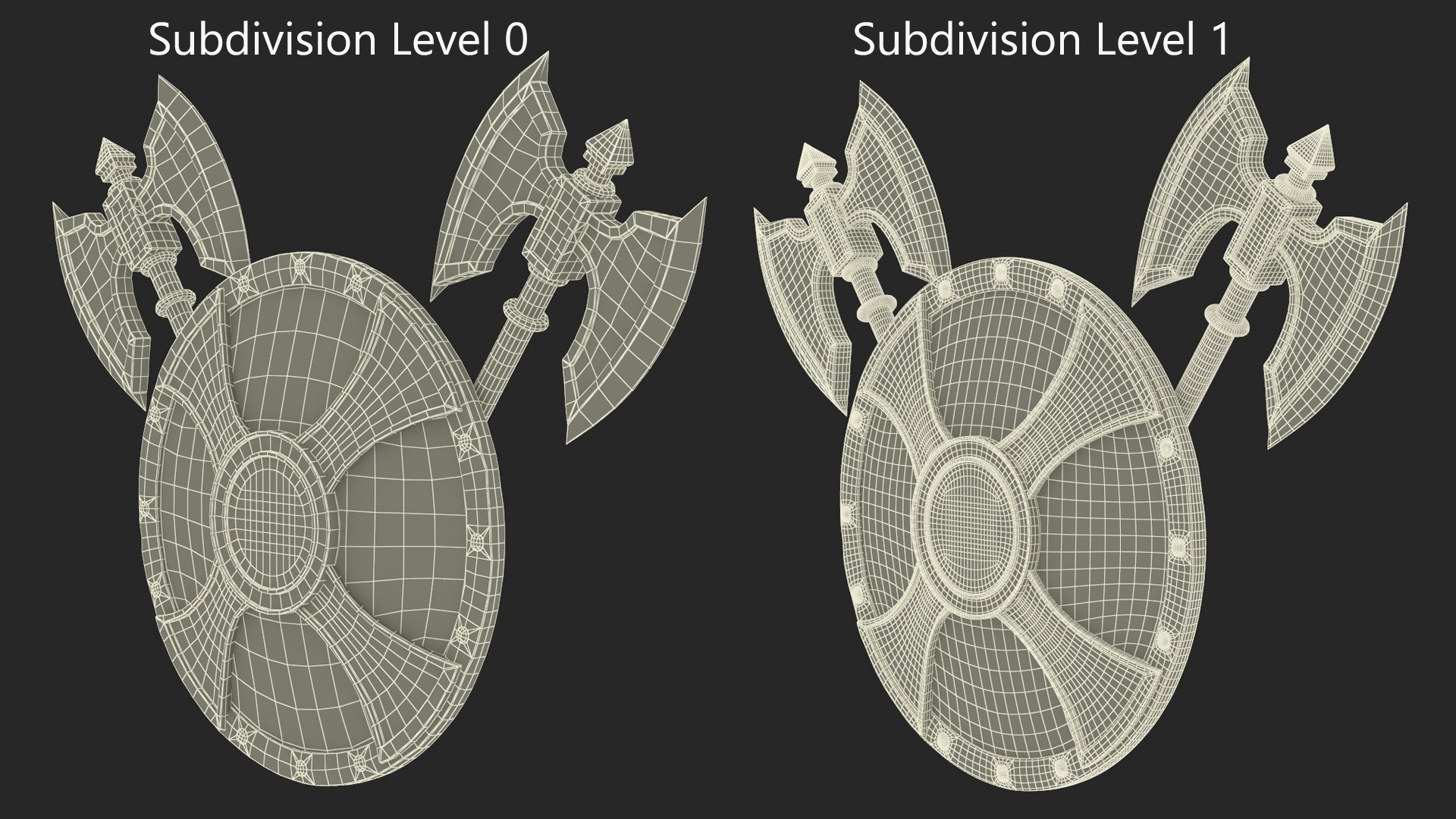 Shield And Axe 3D Model - TurboSquid 2396010