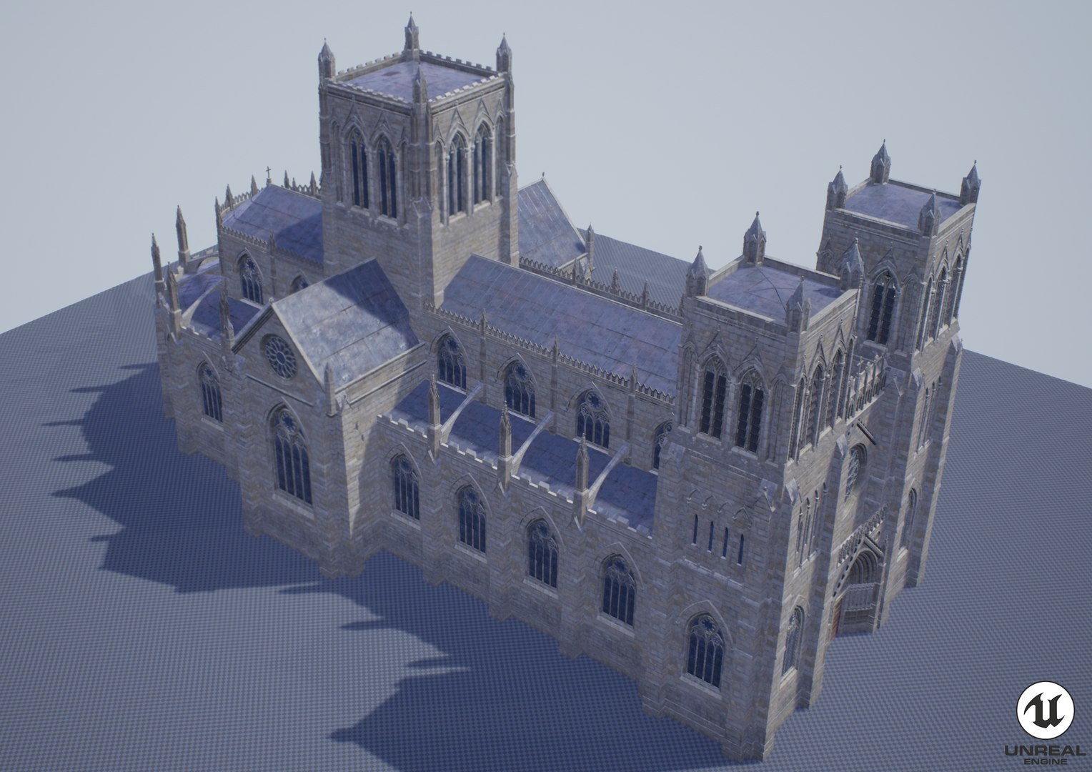 3d English Medieval Gothic Cathedral