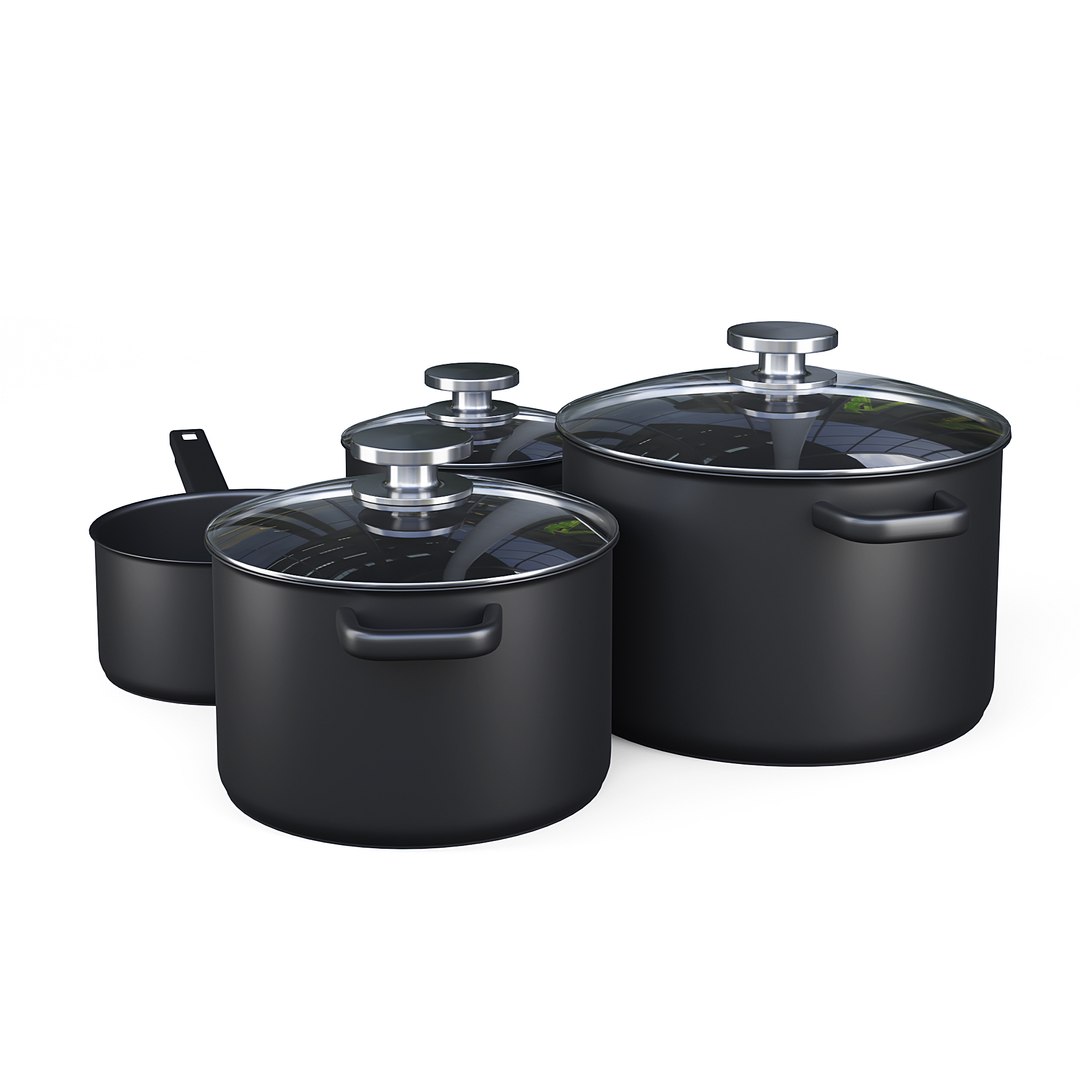 Set kitchen pots 3D model - TurboSquid 1569116