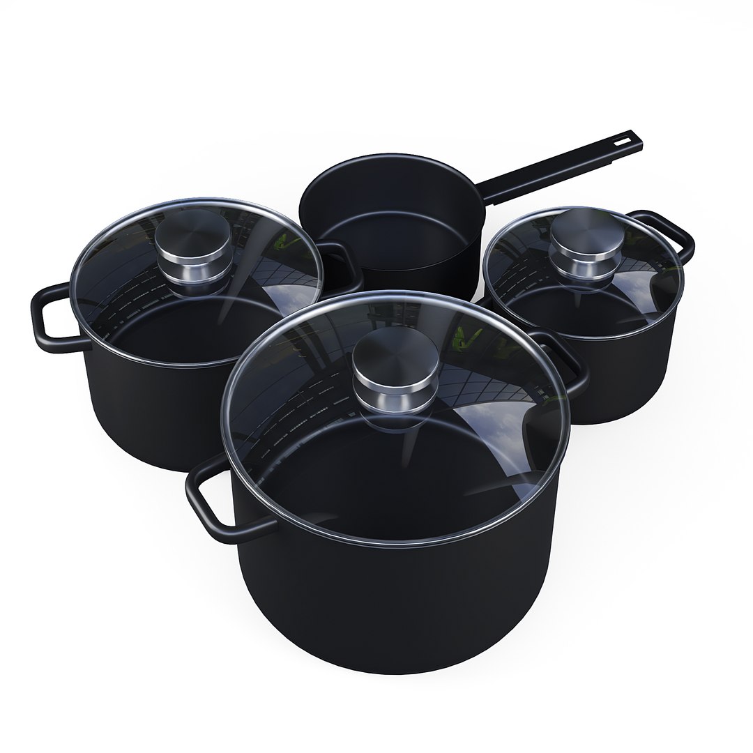 Set kitchen pots 3D model - TurboSquid 1569116