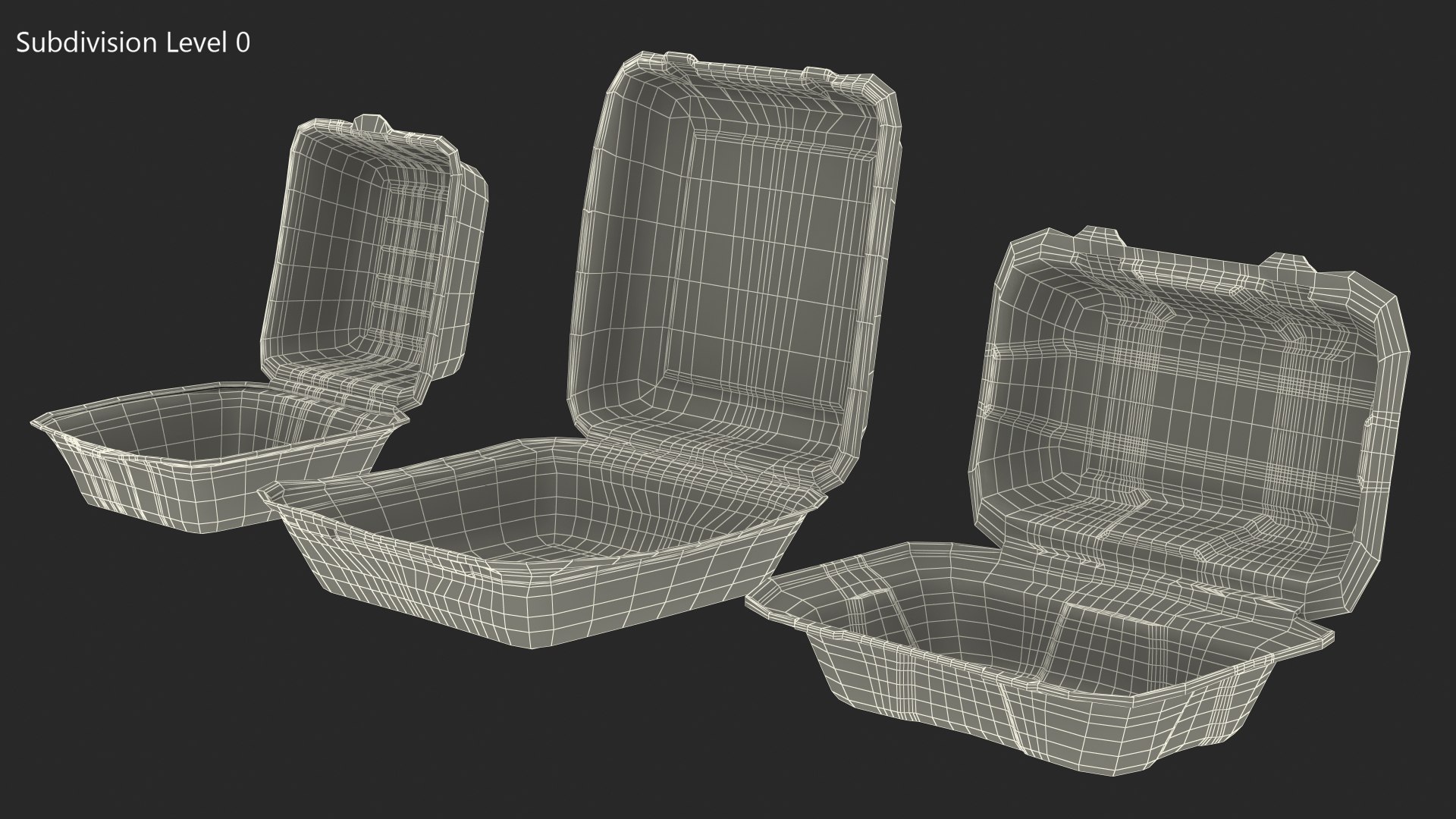 Open Food Container Set 3D - TurboSquid 1807021