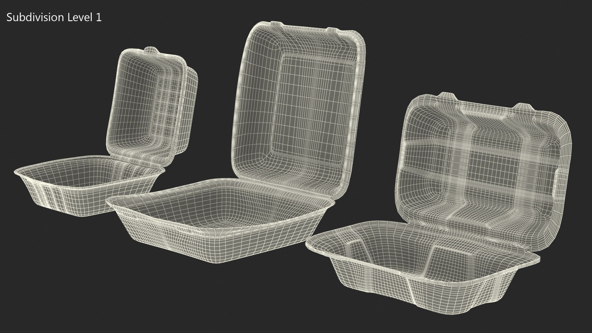 Open Food Container Set 3D - TurboSquid 1807021